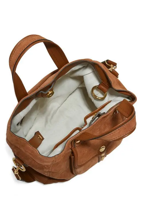 AIMEE Convertible Shopper Bag - Chestnut Suede