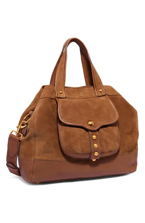 AIMEE Convertible Shopper Bag - Chestnut Suede