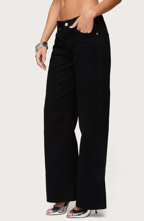 EDIKTED Roman Low Rise Slouchy Jeans - Black