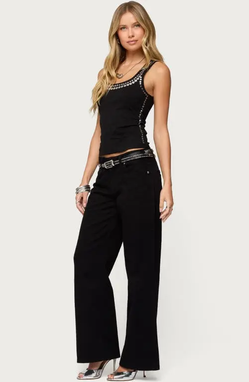 EDIKTED Roman Low Rise Slouchy Jeans - Black
