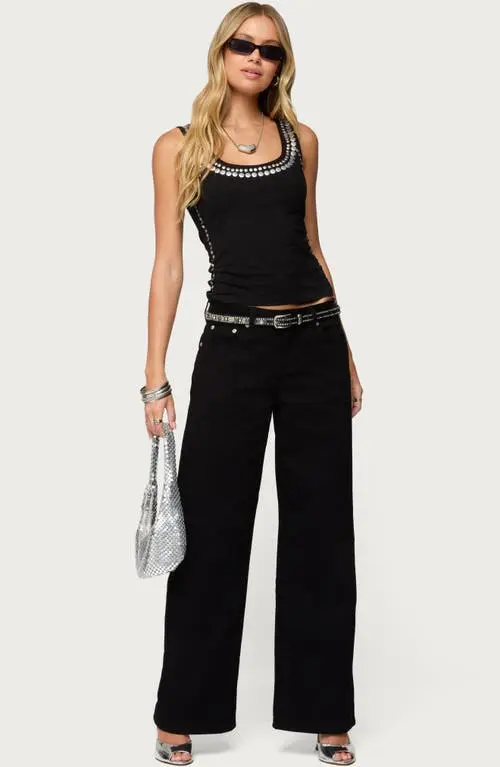 EDIKTED Roman Low Rise Slouchy Jeans - Black