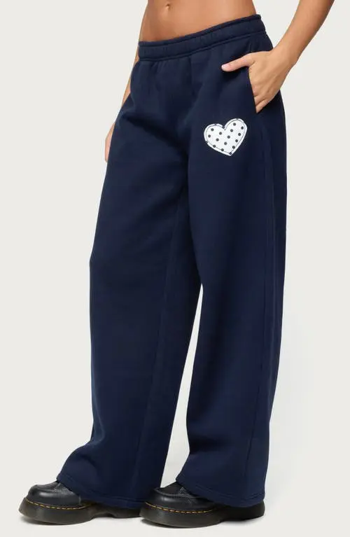 EDIKTED I Heart London Sweatpants - Navy