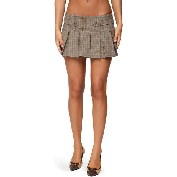 EDIKTED Plaid Pleated Mini Skort