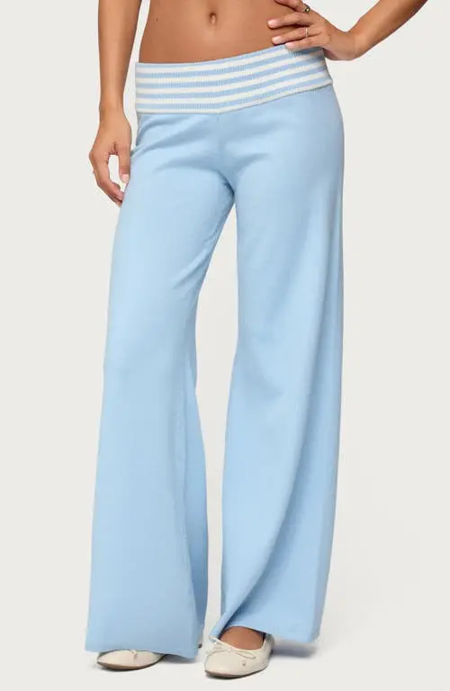 EDIKTED Clarisse Stripe Foldover Pants