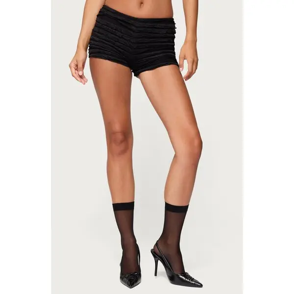 EDIKTED Tiered Ruffle Micro Shorts