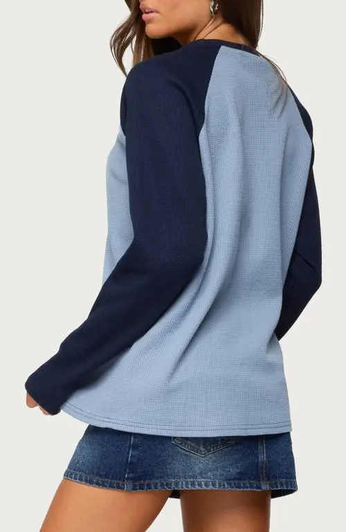 EDIKTED Oversized Waffle Knit Raglan Sleeve Top