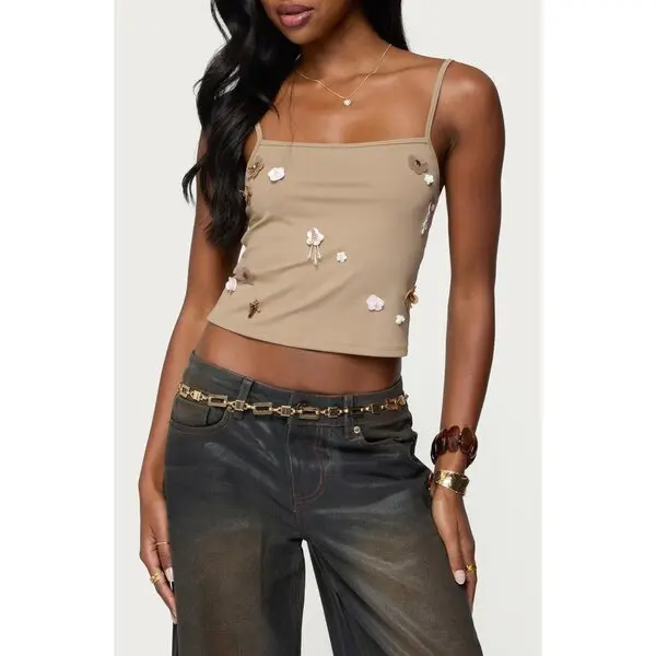 EDIKTED Floral Appliqué Camisole