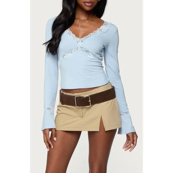 EDIKTED Mathilda Lace Trim Top