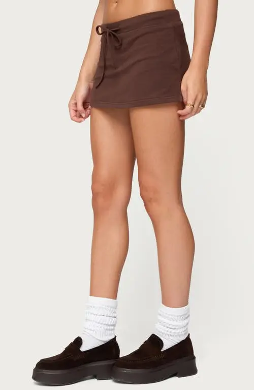EDIKTED Bayside Stretch Cotton Micro Skort - Brown