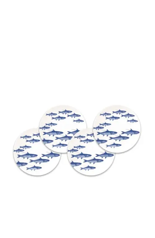 CASKATA School Of Fish Platesporcelainset 4 - Blue