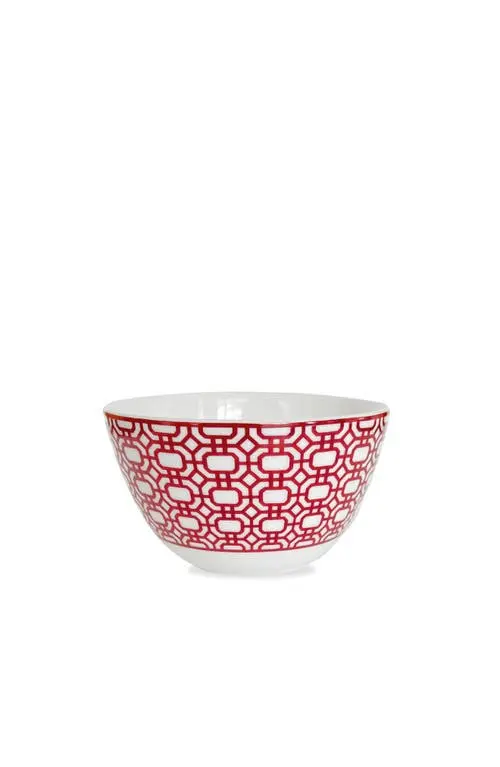 CASKATA Newport Crimson Garden Gate Cereal Bowl Porcelainset 4 - Red