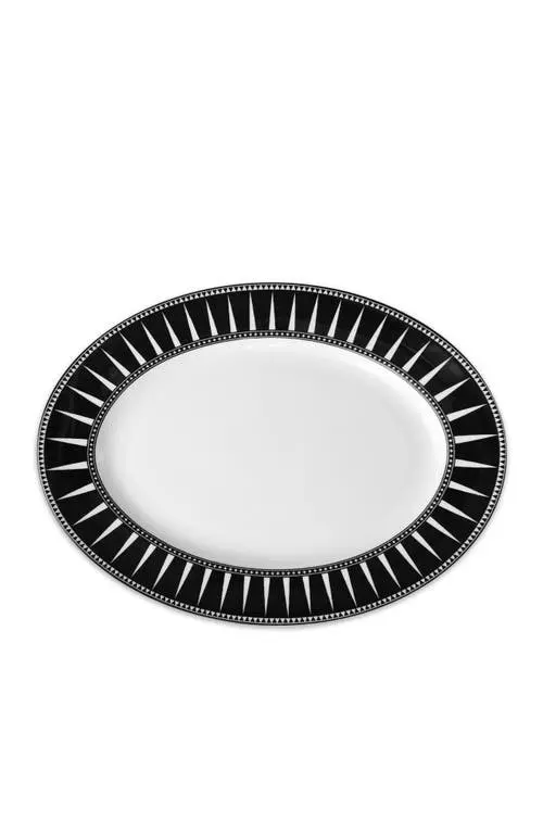 CASKATA Marrakech Rimmed Oval Platterporcelain - Black