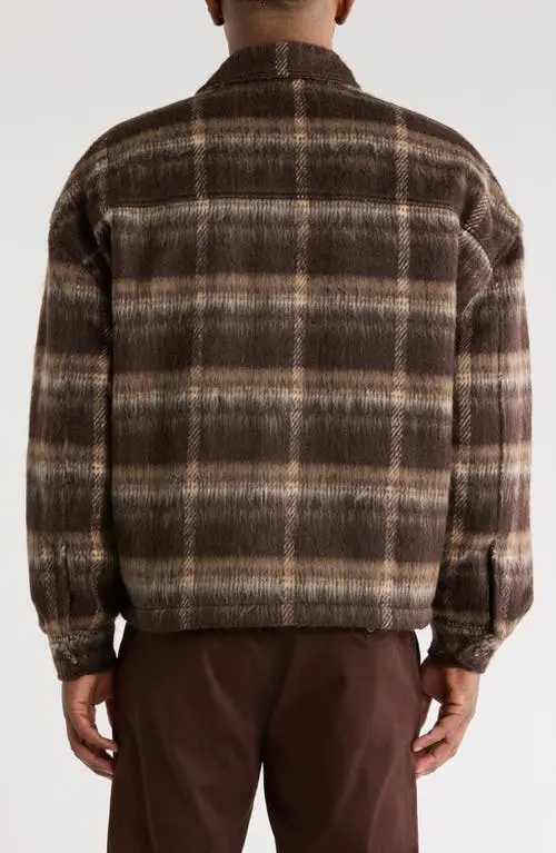 Bp. Brushed Plaid Flannel Shirt Jacket - Brown Torte Clark Plaid