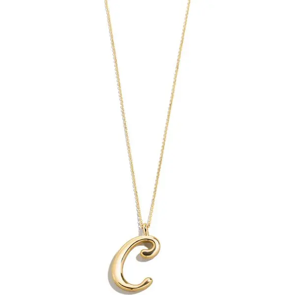 Baublebar Script Initial Pendant Necklace - Gold C