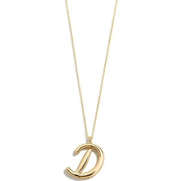 Baublebar Script Initial Pendant Necklace - Gold D