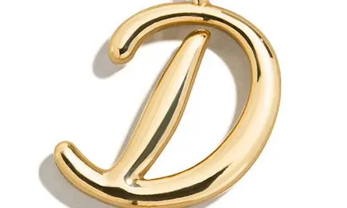 Baublebar Script Initial Pendant Necklace - Gold D