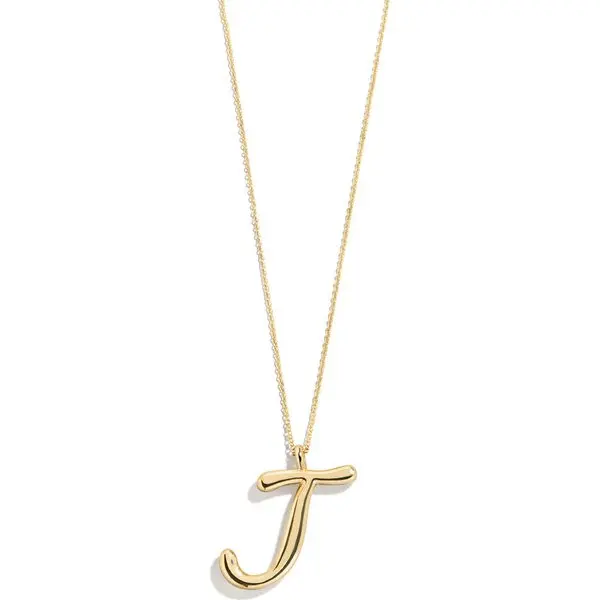 Baublebar Script Initial Pendant Necklace - Gold J