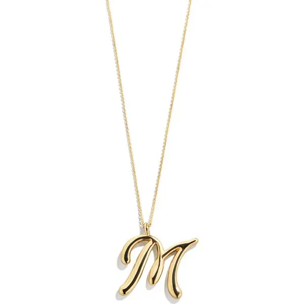 Baublebar Script Initial Pendant Necklace - Gold M