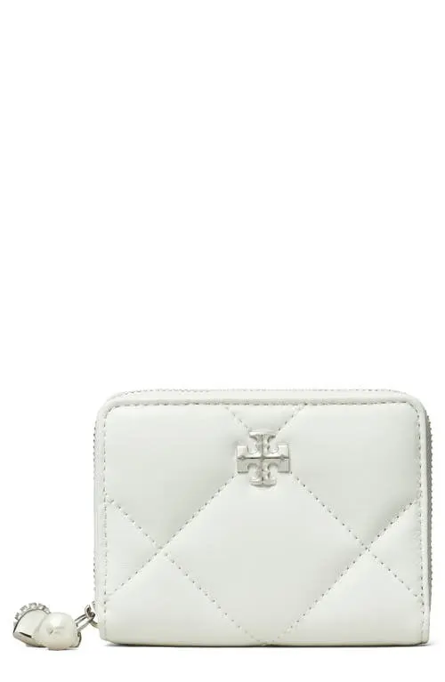 Tory Burch Kira Diamond Quilted Leather Zip Wallet - Cirrus Cloud