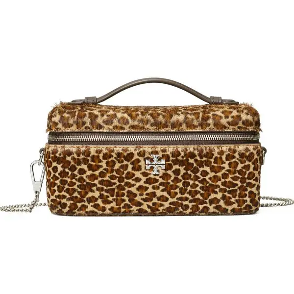 Tory Burch Kira East/west Vanity Case - Leopard Multi Calf Hair