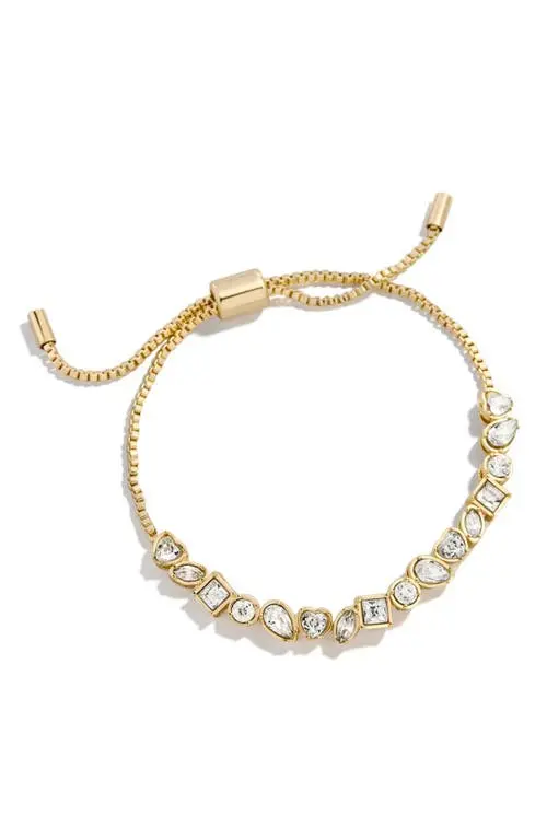 Baublebar Mix Crystal Slider Bracelet - Brass/clear