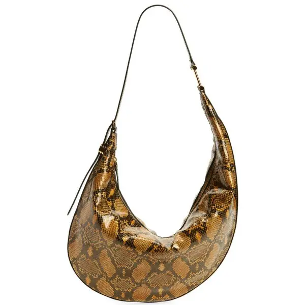 Marni Small Dot Python Print Hobo Bag - Amber