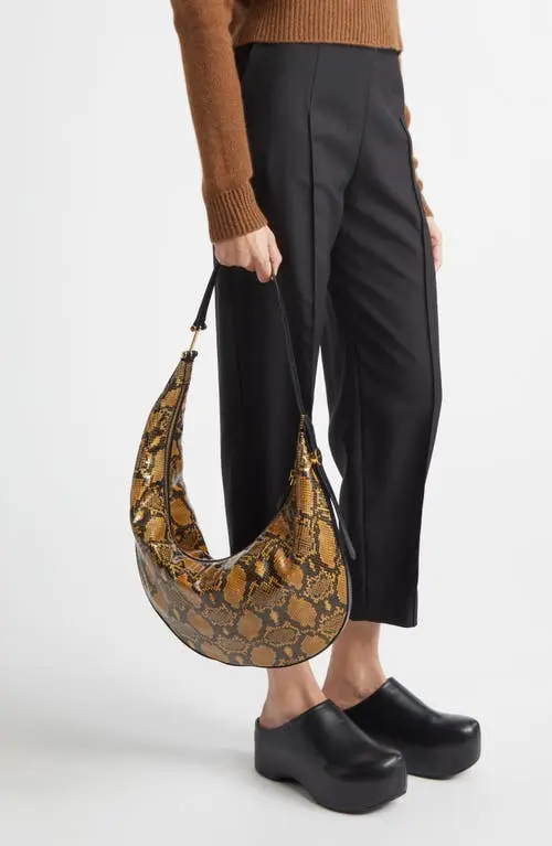 Marni Small Dot Python Print Hobo Bag - Amber