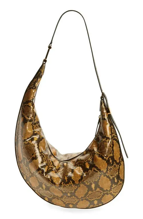 Marni Small Dot Python Print Hobo Bag - Amber