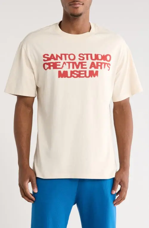 SANTO STUDIO Museum Drappo Graphic T-shirt - Cream