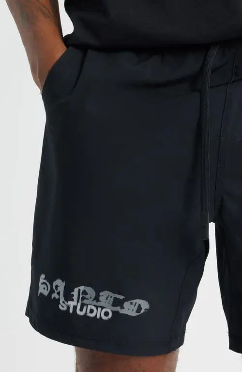 SANTO STUDIO Tempo Tonal Tech Performance Drawstring Shorts