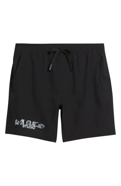 SANTO STUDIO Tempo Tonal Tech Performance Drawstring Shorts