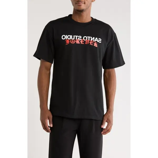 SANTO STUDIO Forever Drappo Graphic T-shirt - Black