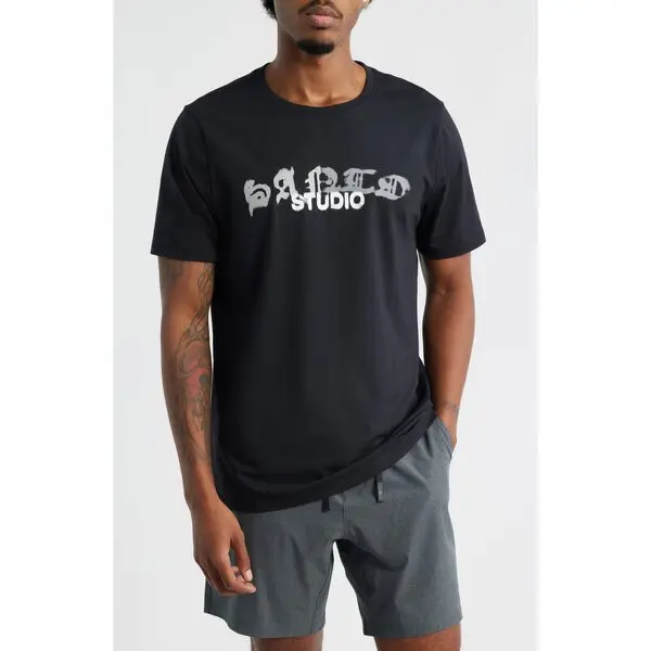 SANTO STUDIO Tempo Tonal Ultra Cotton Blend T-shirt - Black