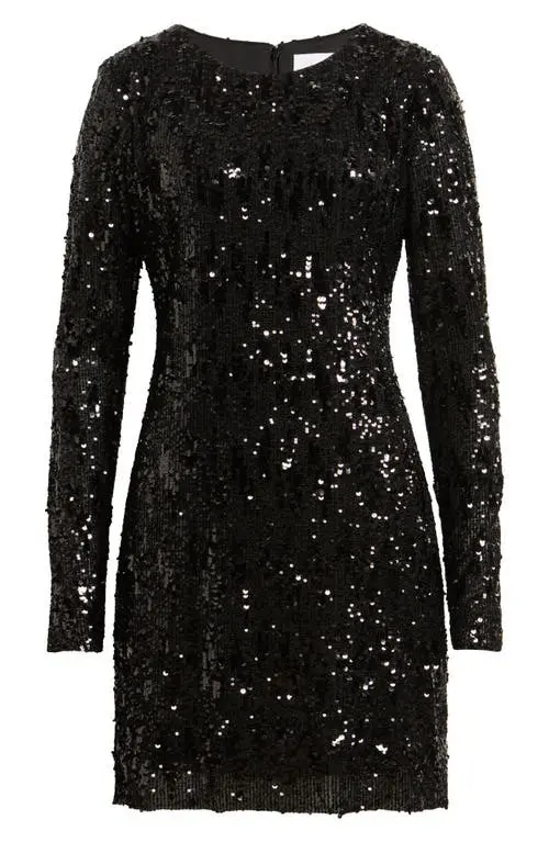 Sam Edelman Sequin Long Sleeve Mini Shift Dress