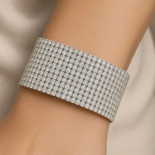 DONATELLO GIAN Crystal Tennis Stretch Bracelet