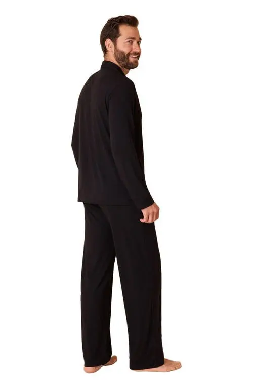 THE CAT'S PAJAMAS Pima Knit Simple Set Stripes Dots - Classic Midnight