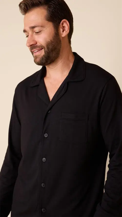 THE CAT'S PAJAMAS Pima Knit Pajama Set - Classic Midnight