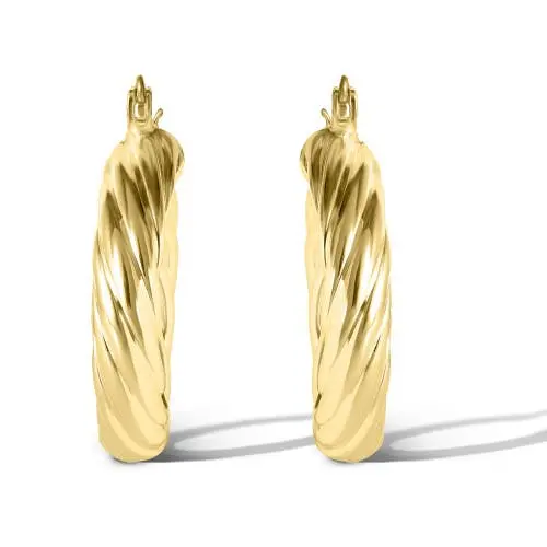 Jessica Simpson Twisted Hoop Earrings - Gold