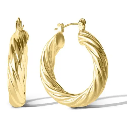 Jessica Simpson Twisted Hoop Earrings - Gold