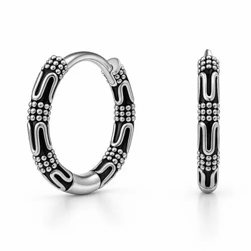 DONATELLO GIAN Oxidized Endless Hoop Earrings - Silver