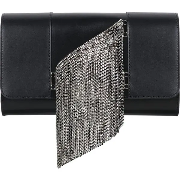 Perrin L'eiffel Cascade Clutch - Black/strass