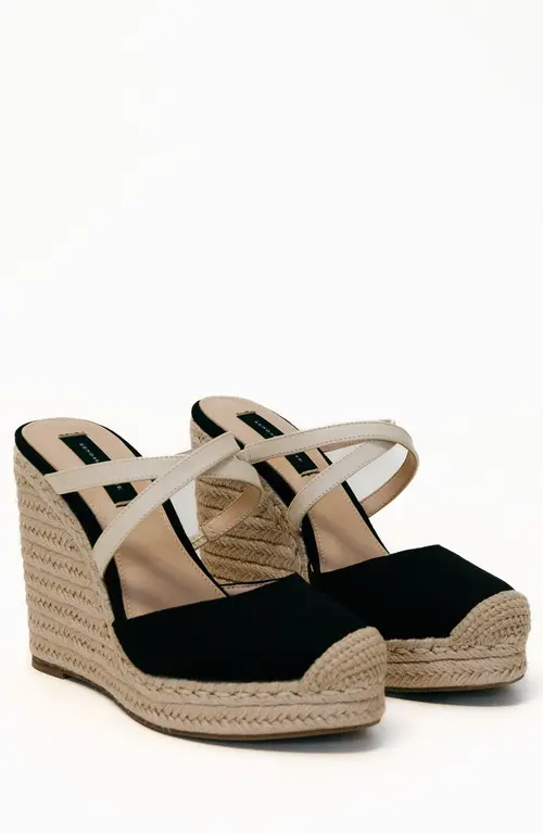 KENDALL LOUISE Thimbles Wedge - Black & Cream