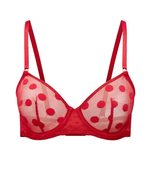 ADORE ME Bertie Unlined Demi Bra - Dark Red