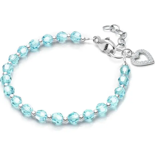 TINY BLESSINGS Sterling Silver Crystal Bracelet - March