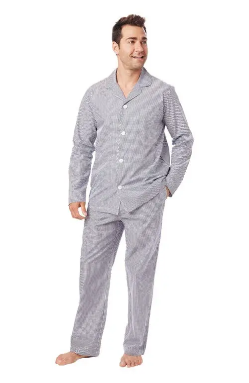 THE CAT'S PAJAMAS Luxe Pima Pajama - East Side Navy