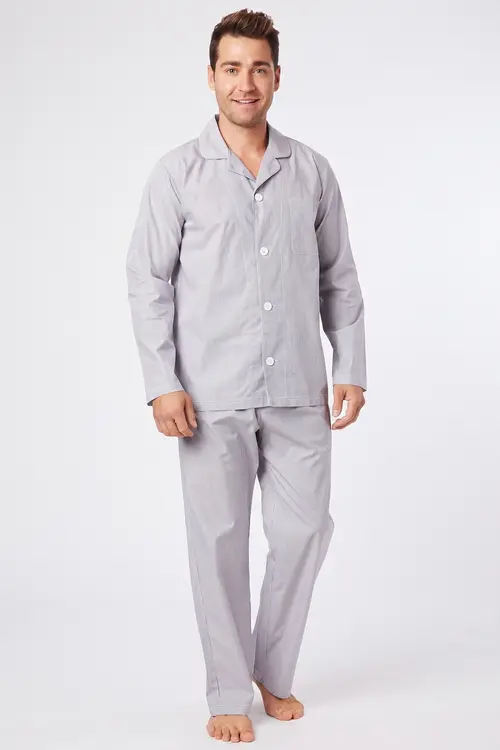 THE CAT'S PAJAMAS Pima Cotton Long-sleeved Pajama Set - West Side