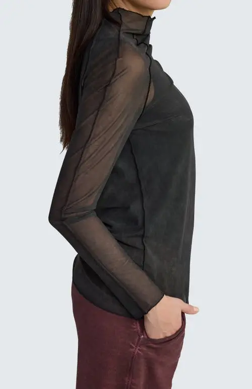 LUUKAA Mesh Turtleneck Blouse