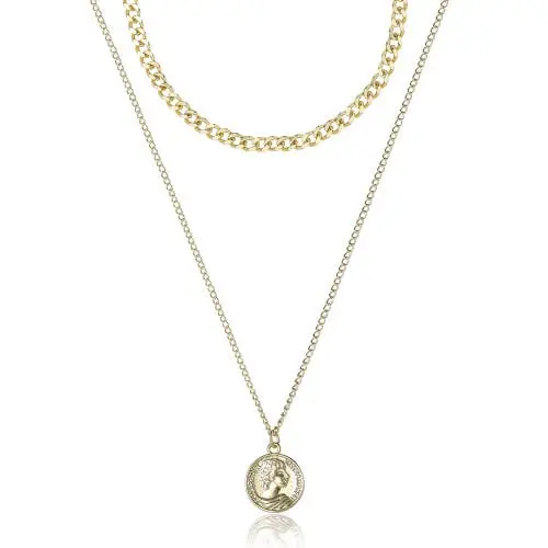 Jessica Simpson Layered Pendant Necklace - Gold