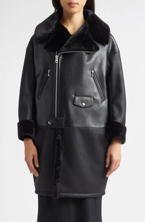 Junya Watanabe Faux Leather And Faux Fur Coat