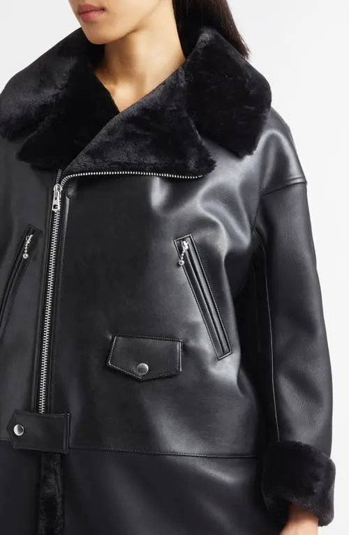 Junya Watanabe Faux Leather And Faux Fur Coat